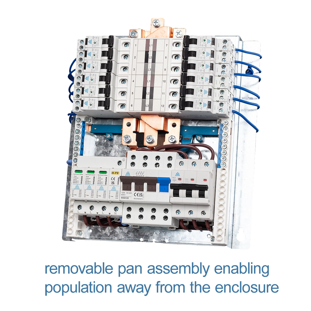 125A 3 Phase Distribution Board with SPD – Main Switch Included