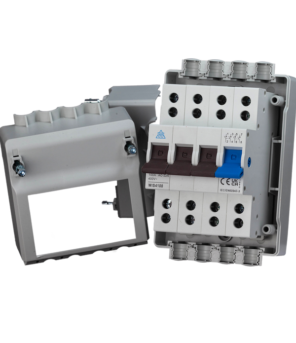 4 Pole Meter Isolator – Plastic Case, Twin Screw Switch