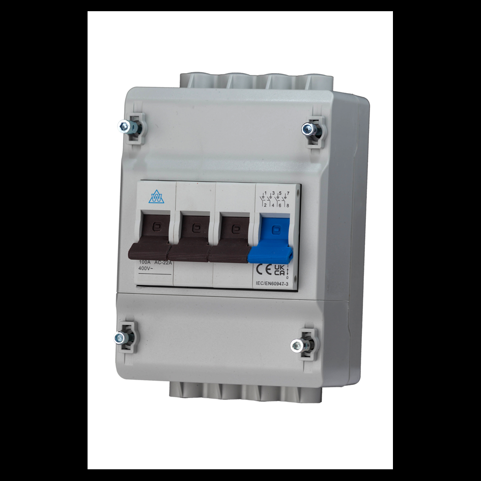 4 Pole Meter Isolator – Plastic Case, Twin Screw Switch