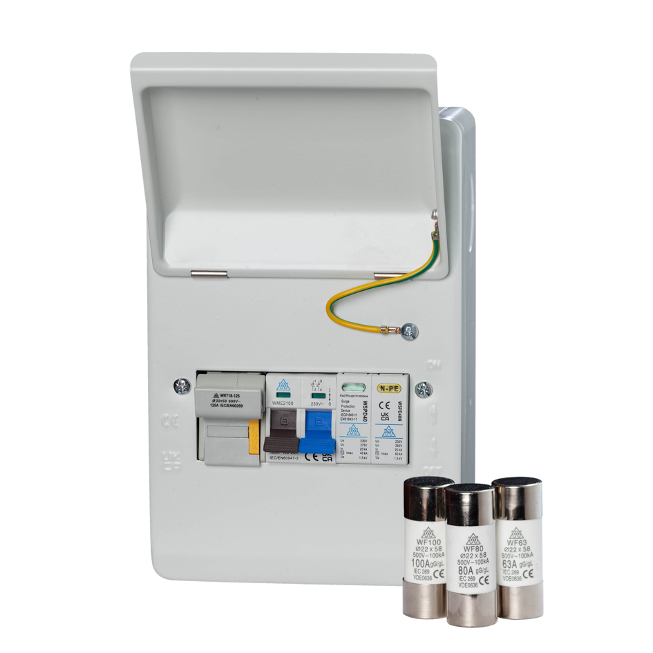 Metal Fuse Switch 100 A with 3 × Fuses & SPD – WFMS100/3FSP | Surge ...