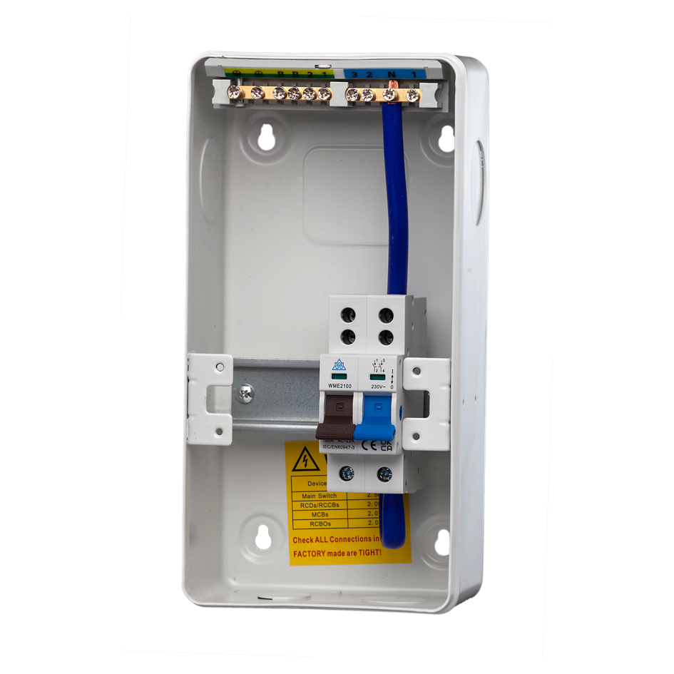 Main Switch Consumer Unit – WME04/MS100 (4 Module, 2 Way, 100A)