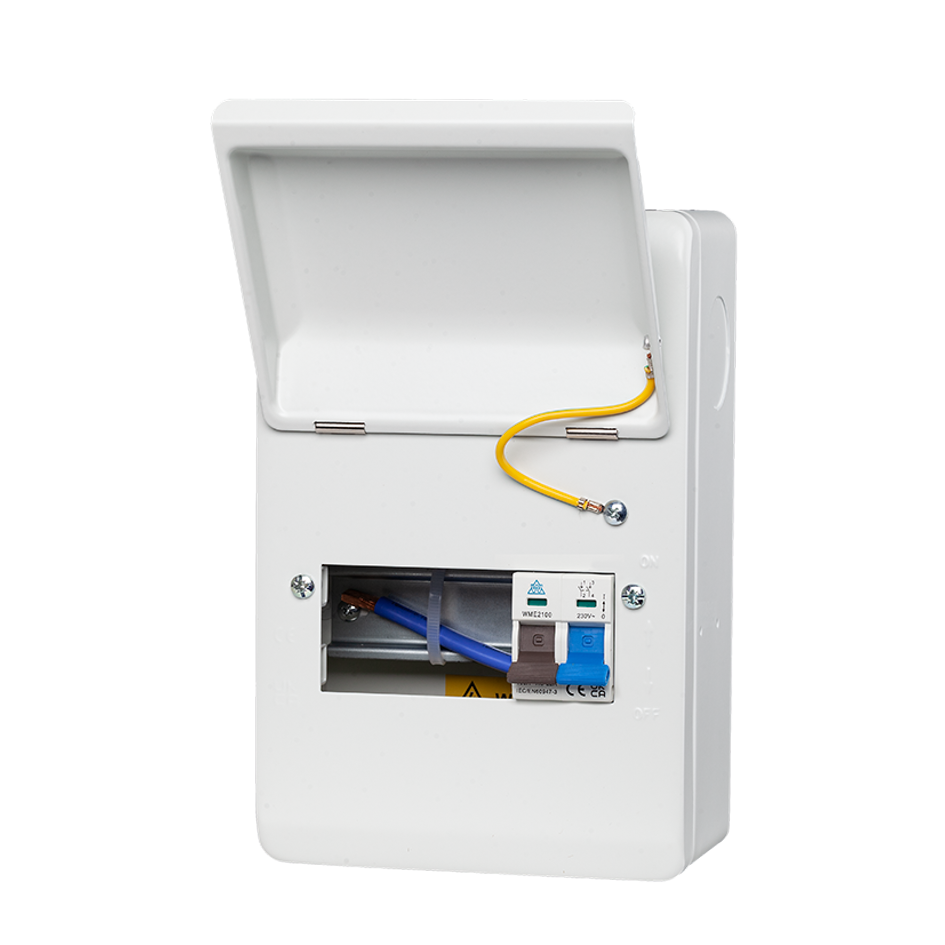 Main Switch Consumer Unit – WME04/MS100 (4 Module, 2 Way, 100A)