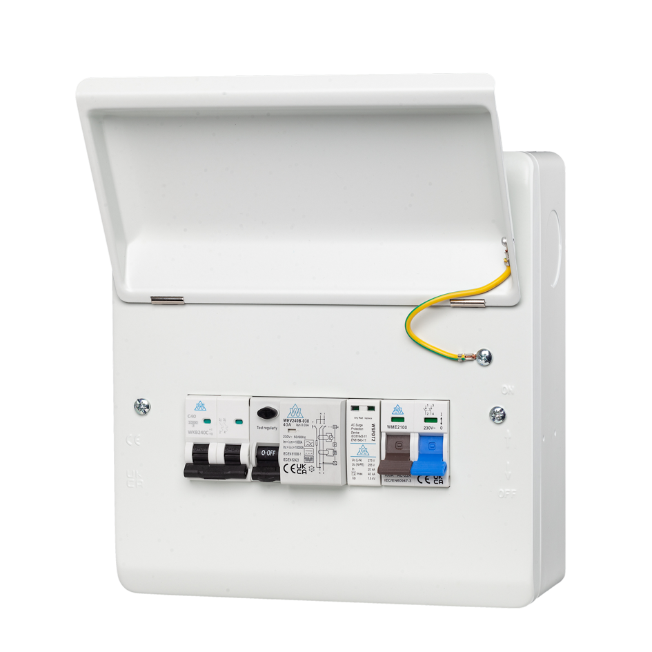 Heat Pump Consumer Unit 8 Way (WME08/HP40C) | SPD + B Type RCD