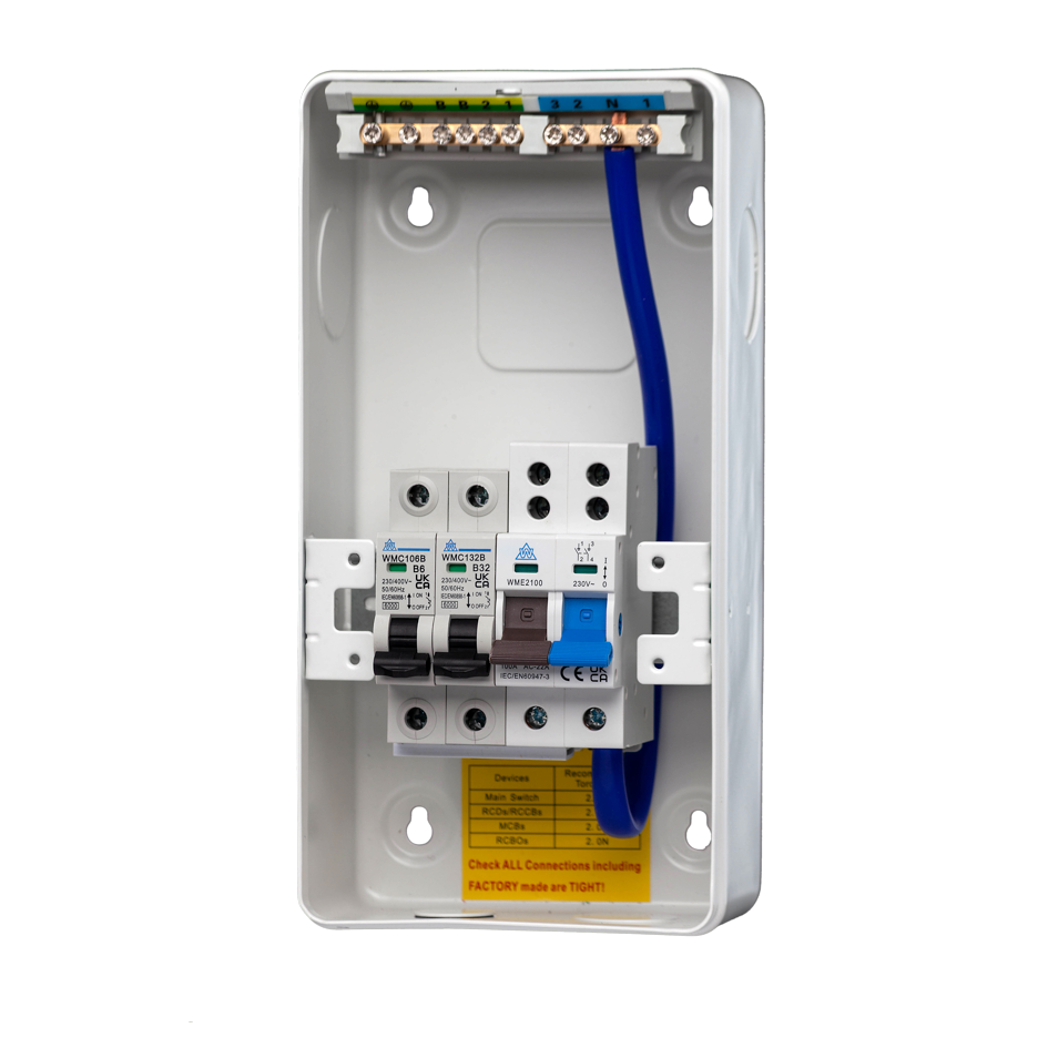IP40 Metal Garage Unit 100A Main Switch with 6A & 32A MCB (WMMS/632 ...