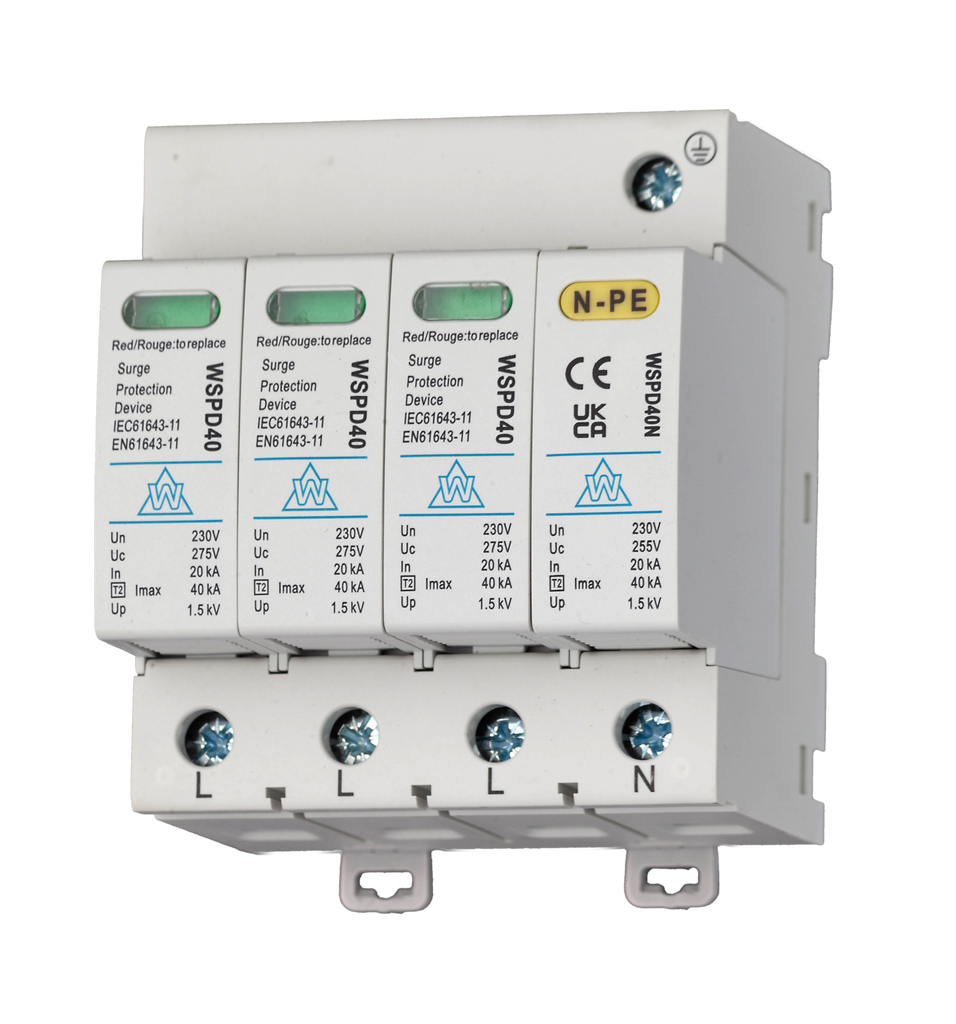 WSPD440-PP Three Phase 4 Pole Surge protection device – power-and-data-uk