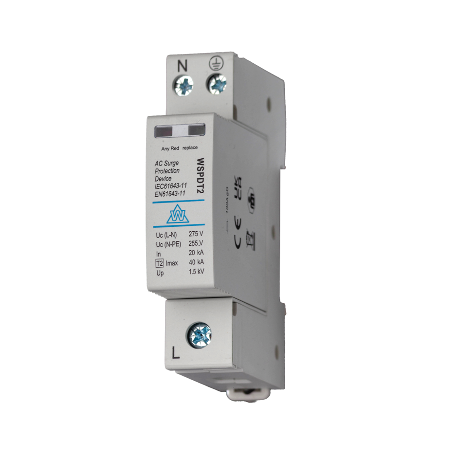 WSPDT2-CB SPD Kit | 40kA 2-Pole Type 2 Surge Protection + Cables