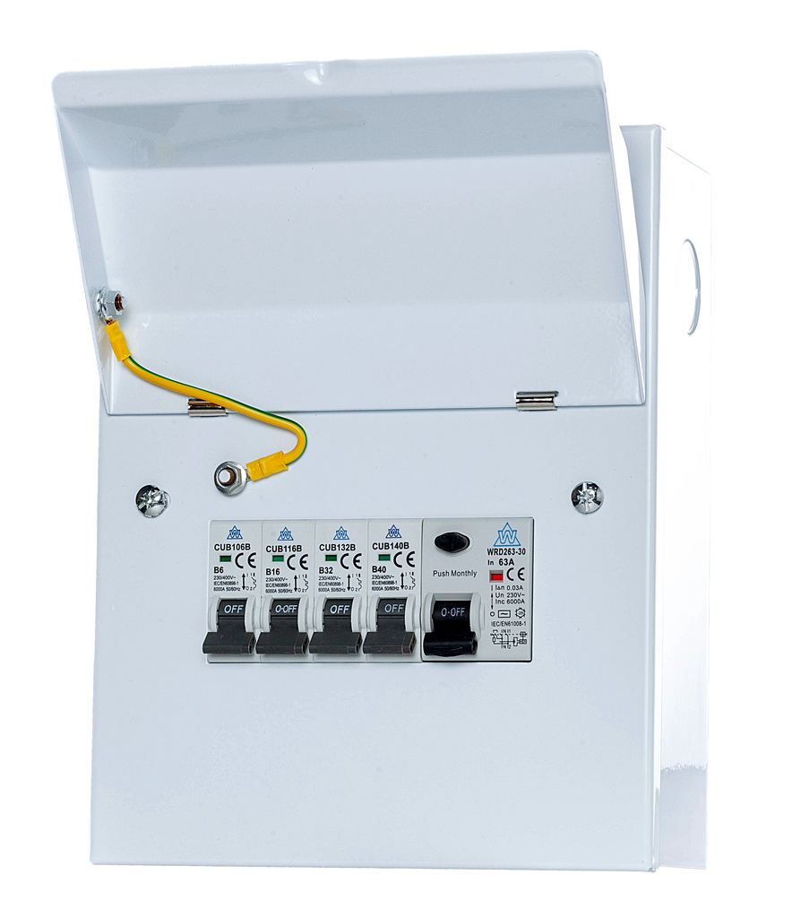 4 Way Consumer Unit – RCD + 4 MCBs (Custom Built)